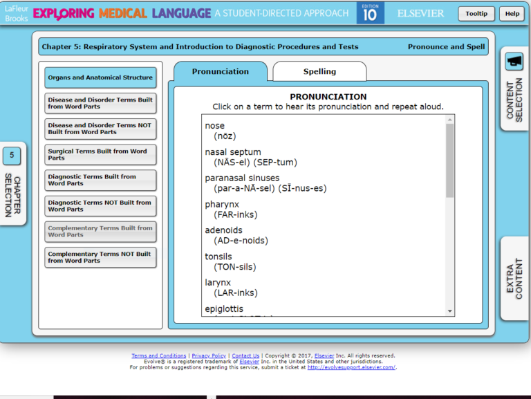 Online Resource Pronunciation & Spelling | Medical Terminology Textbook